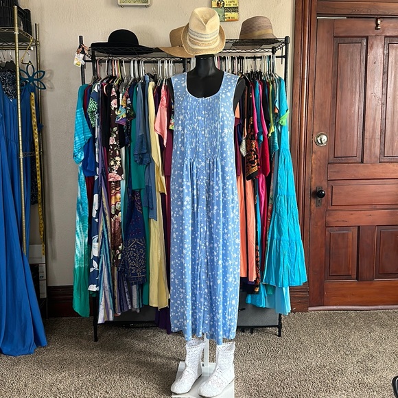 The Paragon | Dresses | New Womans Maxi Dress Polyrayon Sleeveless Blue ...